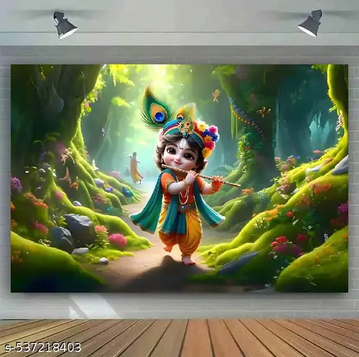Baby Krishna Wall Printed Backdrop for Janmashtami & Birthday | HD Pri ...